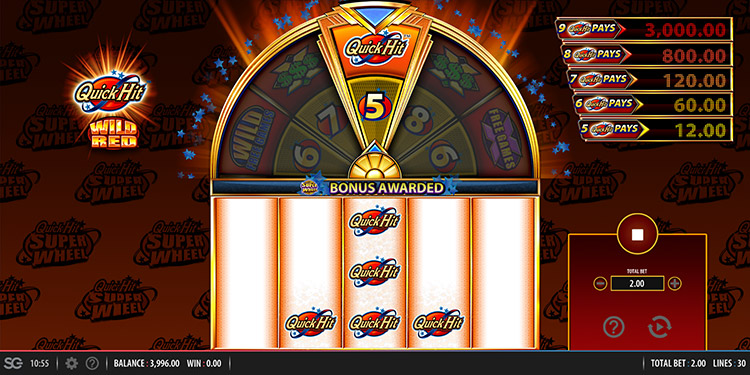 Play Quick Hit Super Wheel Wild Red Slot Machine at Slingo | Online ...