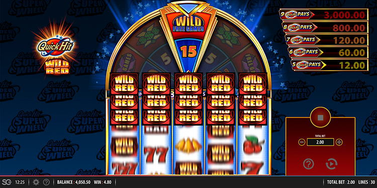 Play Quick Hit Super Wheel Wild Red Slot Machine at Slingo | Online ...