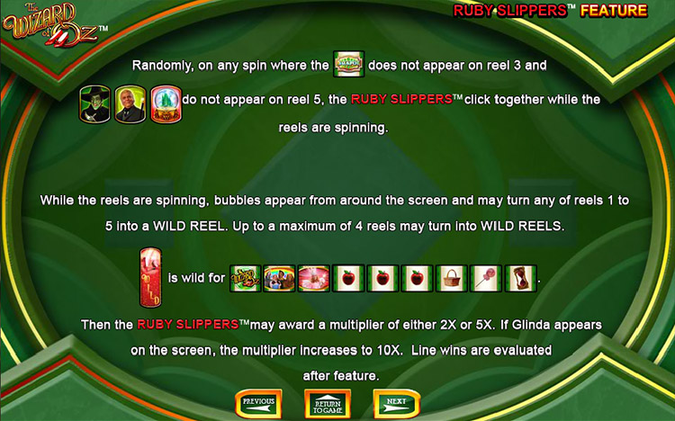 Play Wizard of Oz: Ruby Slippers Slot Machine at Slingo | Online Slots ...