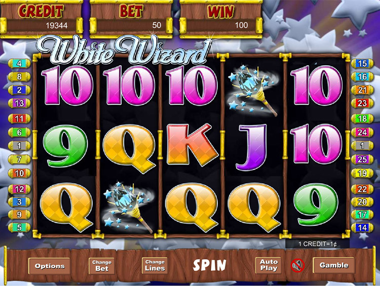 White Wizard Slot Machine - Play at Slingo
